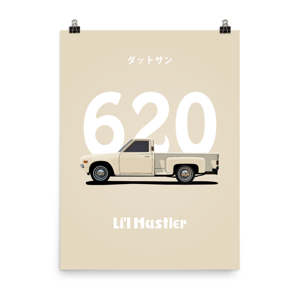 Datsun 620 Poster - Lil Hustler - 617 Stepside - Datsun Trucks